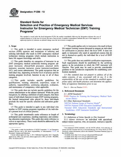 ASTM F1256-13 - Standard Guide for Selection and Practice of Emergency ...
