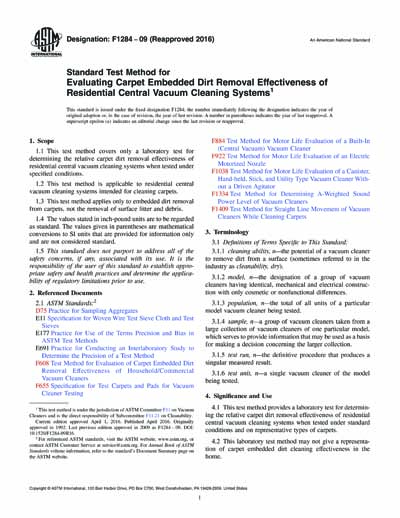 ASTM F1284-09(2016) - Standard Test Method for Evaluating Carpet ...