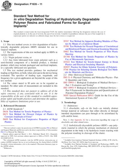 ASTM F1635-11 - Standard Test Method for in Vitro Degradation Testing ...