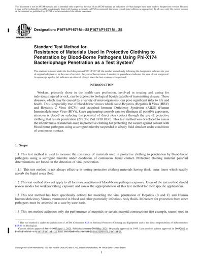 ASTM F1671/F1671M-25 Red - Standard Test Method for Resistance of ...