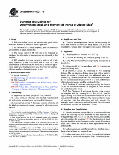 ASTM F1722-15 - Standard Test Method for Determining Mass and Moment of ...