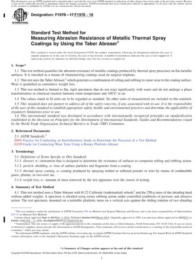 ASTM F1978-18 Red - Standard Test Method for Measuring Abrasion ...