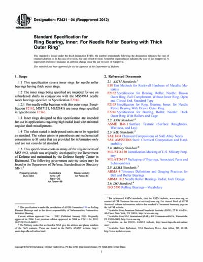 ASTM F2431-04(2012) - Standard Specification for Ring Bearing, Inner ...