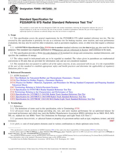 ASTM F2493-14 Red - Standard Specification for P225/60R16 97S Radial ...