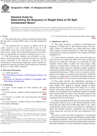 ASTM F2682-07(2024) - Standard Guide for Determining the Buoyancy to ...
