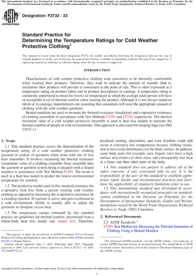 ASTM F2732-23 - Standard Practice for Determining the Temperature ...