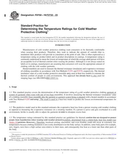 ASTM F2732-23 Red - Standard Practice for Determining the Temperature ...