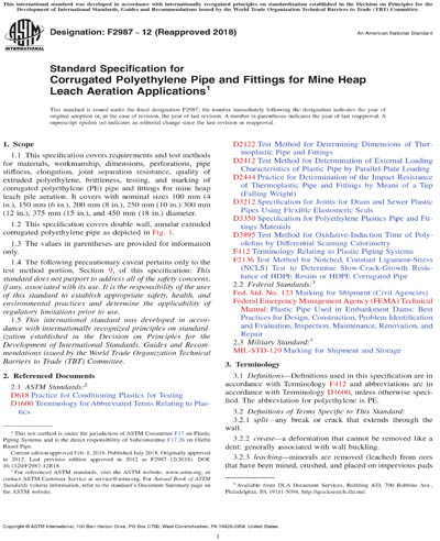 ASTM F2987-12(2018) - Standard Specification for Corrugated ...