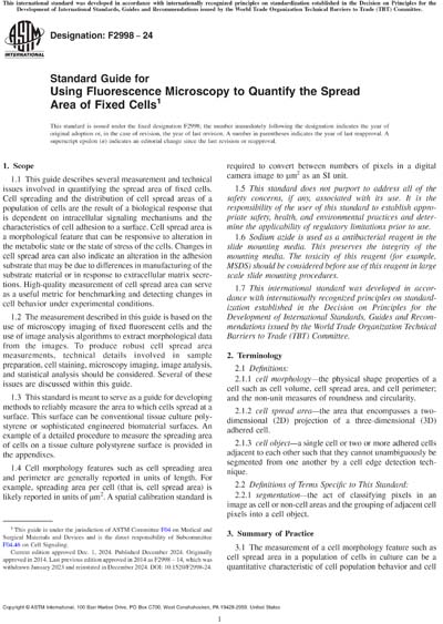 ASTM F2998-24 - Standard Guide for Using Fluorescence Microscopy to ...