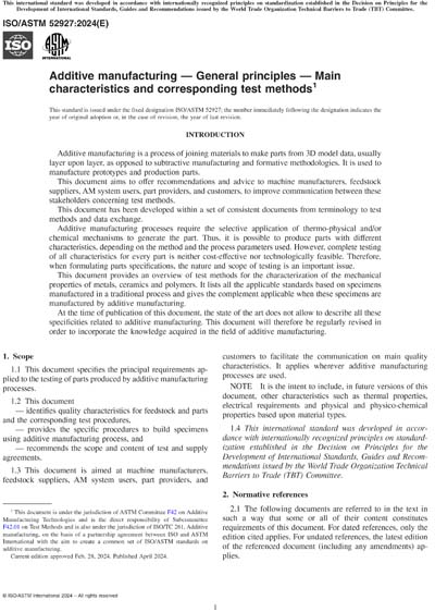 ASTM ISO/ASTM52927-24 - Additive manufacturing — General principles ...
