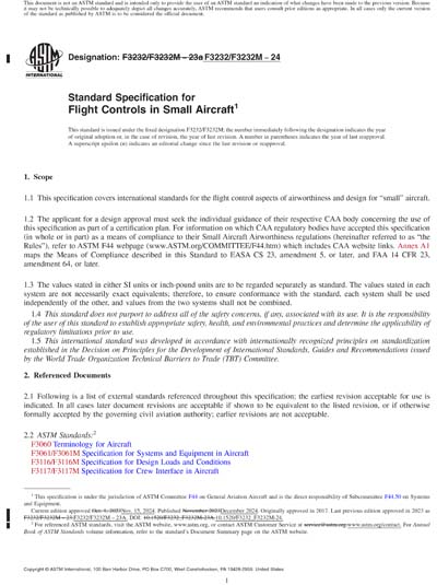 ASTM F3232/F3232M-24 Red - Standard Specification for Flight Controls ...