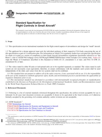 ASTM F3232/F3232M-25 Red - Standard Specification for Flight Controls ...