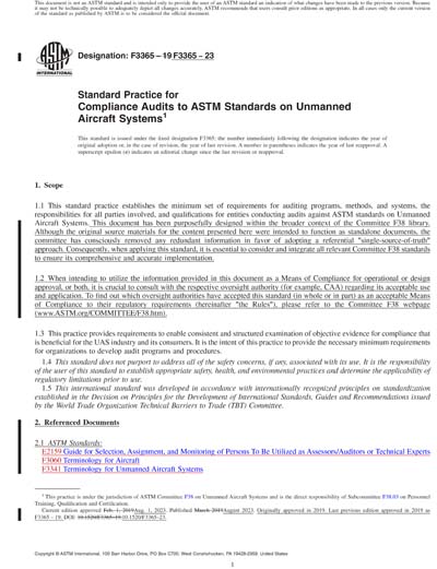 ASTM F3365-23 Red - Standard Practice for Compliance Audits to ASTM ...