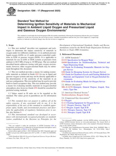 ASTM G86-17(2025) - Standard Test Method for Determining Ignition ...