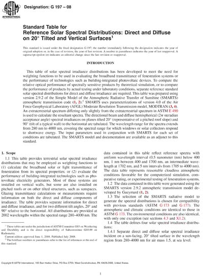 ASTM G197-08 - Standard Table for Reference Solar Spectral ...
