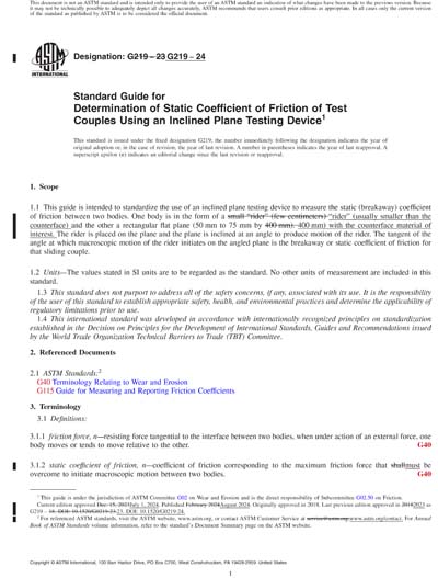 ASTM G219-24 Red - Standard Guide for Determination of Static ...