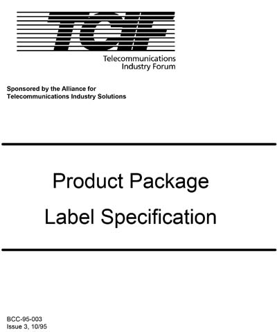 BCC-95-003 - Product Package Label Specification