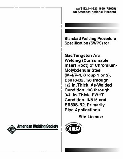 AWS B2.1-4-220:1999 (R2009) - Standard Welding Procedure Specification ...
