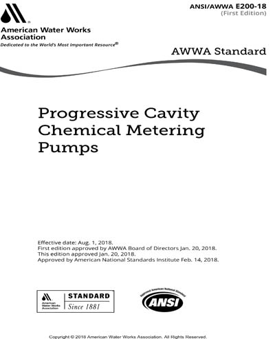 AWWA E200-2018 - Progressive Cavity Chemical Metering Pumps