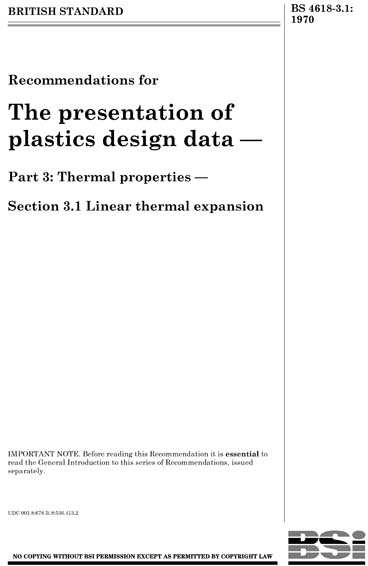BS 4618-3.1:1970 - Recommendations for the presentation of plastics ...