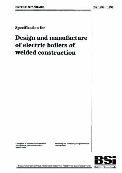 BS 1894:1992 - Specification for design and manufacture of electric ...