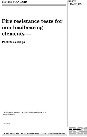 BS EN 1364-2:1999 - Fire resistance tests for non-loadbearing elements ...