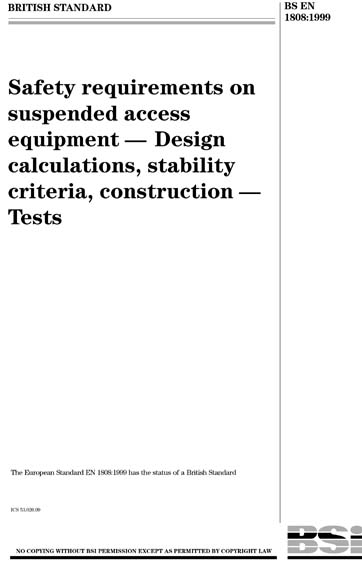 BS EN 1808:1999 - Safety requirements on suspended access equipment ...