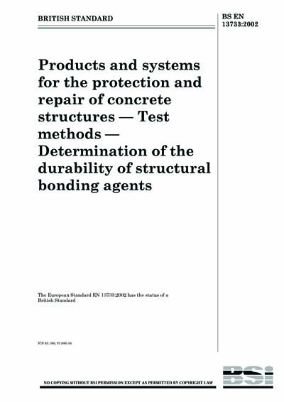 BS EN 13733:2002 - Products and systems for the protection and repair ...