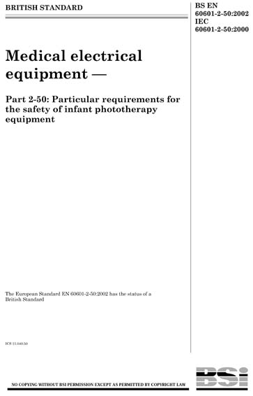 BS EN 60601-2-50:2002 - Medical electrical equipment. Particular ...