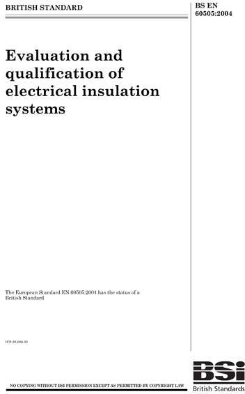 BS EN 60505:2004 - Evaluation and qualification of electrical ...