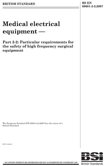 BS EN 60601-2-2:2007 - Medical electrical equipment. Particular ...