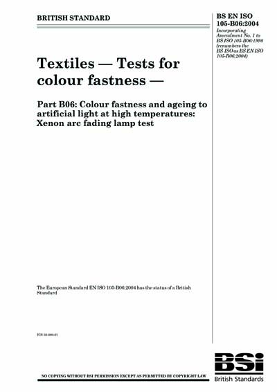 BS EN ISO 105-B06:2004 - Textiles. Tests for colour fastness. Colour ...