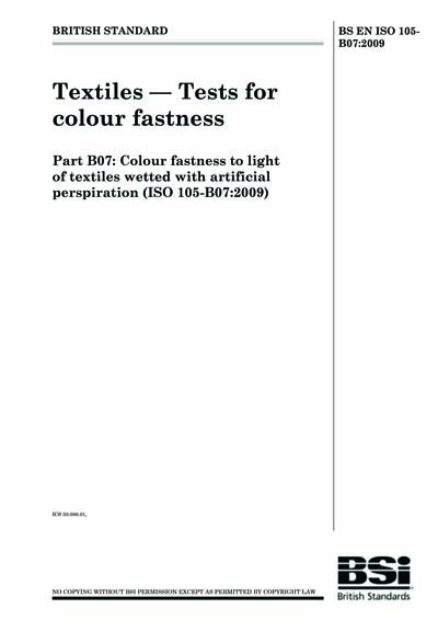 BS EN ISO 105-B07:2009 - Textiles. Tests for colour fastness. Colour ...