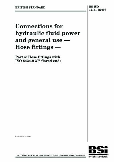 BS ISO 12151-5:2007 - Connections for hydraulic fluid power and general ...