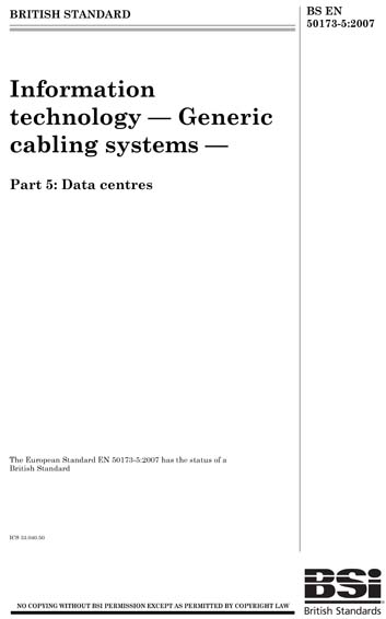 BS EN 50173-5:2007 - Information technology. Generic cabling systems ...