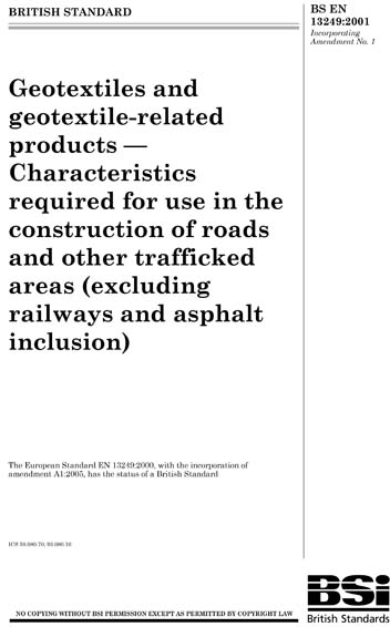 BS EN 13249:2001 - Geotextiles and geotextile-related products ...