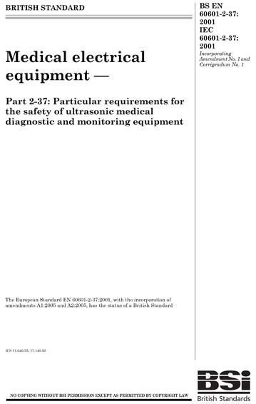 BS EN 60601-2-37:2001 - Medical electrical equipment. Particular ...