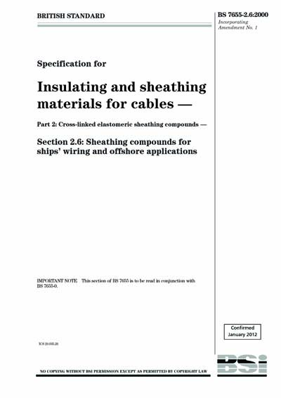 BS 7655-2.6:2000 - Specification for insulating and sheathing materials ...