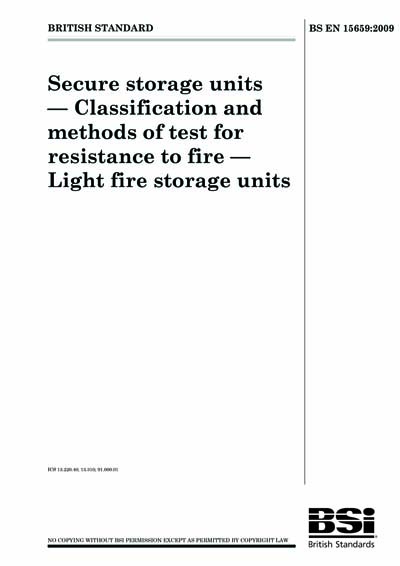 BS EN 15659:2009 - Secure storage units. Classification and methods of ...