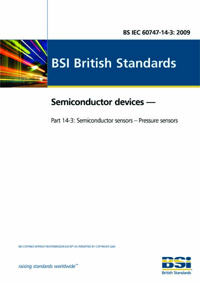 BS IEC 60747-14-3:2009 - Semiconductor devices. Semiconductor sensors ...