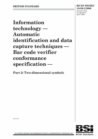 BS EN ISO/IEC 15426-2:2006 - Information technology. Automatic ...