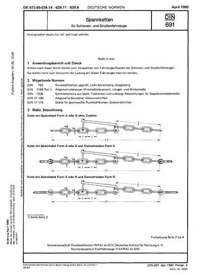 DIN 691:1980 DE - Spannketten für Schienen- und Straßenfahrzeuge ...