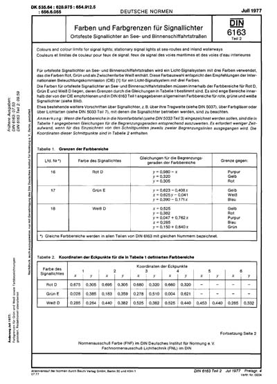 DIN 6163-2:1977 DE - Farben und Farbgrenzen für Signallichter ...