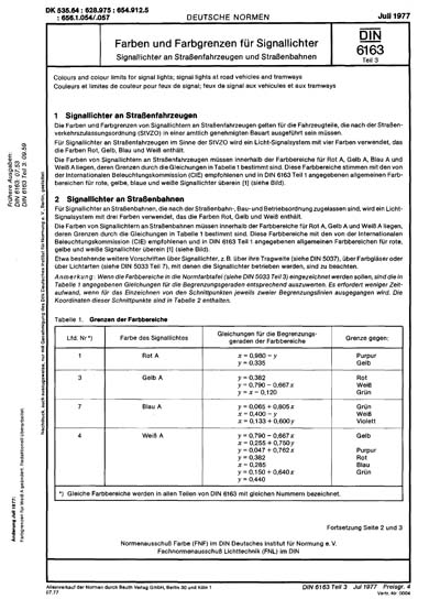 DIN 6163-3:1977 DE - Farben und Farbgrenzen für Signallichter ...