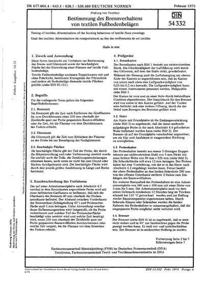 DIN 54332:1975 DE - Prüfung von Textilien; Bestimmung des ...