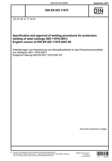 DIN EN ISO 11970:2007 - Specification and approval of welding ...