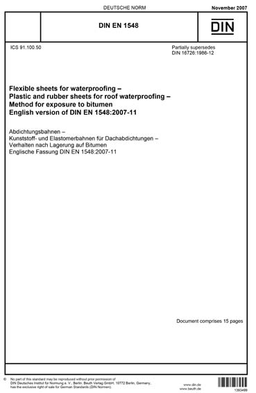 DIN EN 1548:2007 - Flexible sheets for waterproofing - Plastic and ...