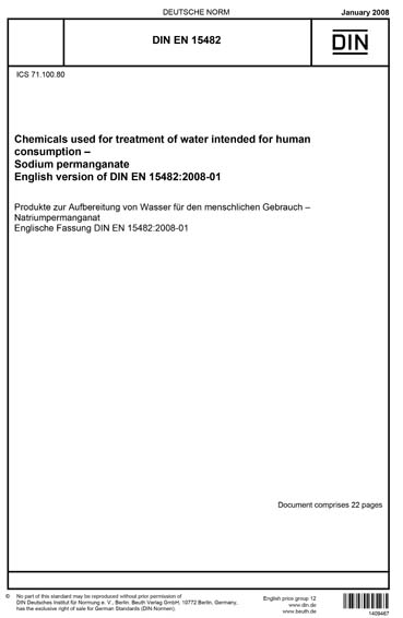 DIN EN 15482:2008 - Chemicals used for treatment of water intended for ...