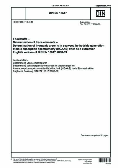 DIN EN 15517:2008 - Foodstuffs - Determination of trace elements ...
