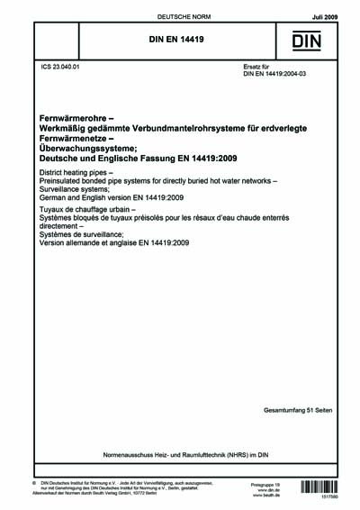 DIN EN 14419:2009 - District heating pipes - Preinsulated bonded pipe ...